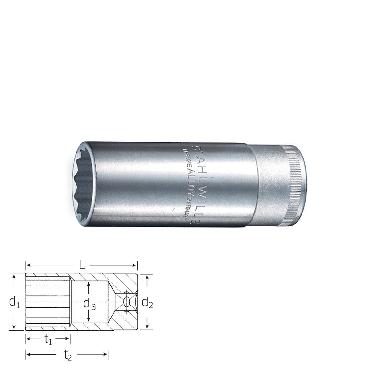 Sukimo galvutė Stahlwille 03020032; 1/2''; 32 mm - 03020032